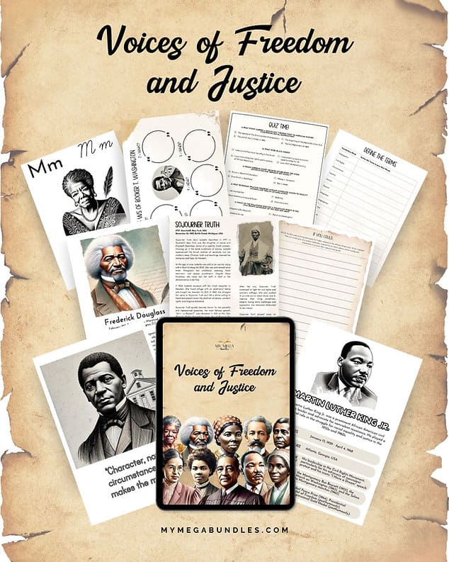 Black History Printable Unit Study | Voices of Justice and Freedom – My ...