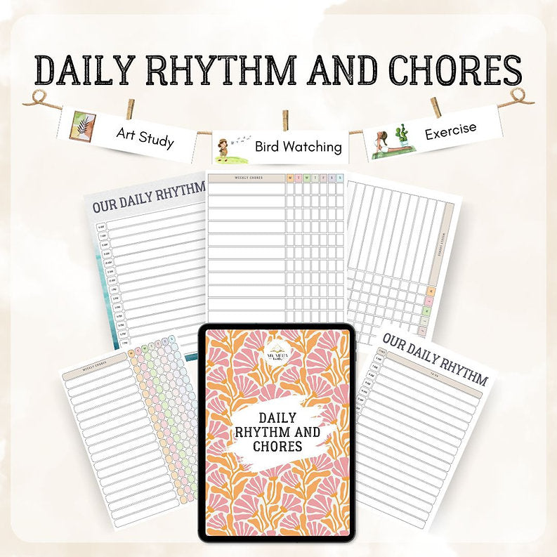 Daily Rhythm and Chores Printable Study | Homeschool Printable – My Mega Bundles LLC