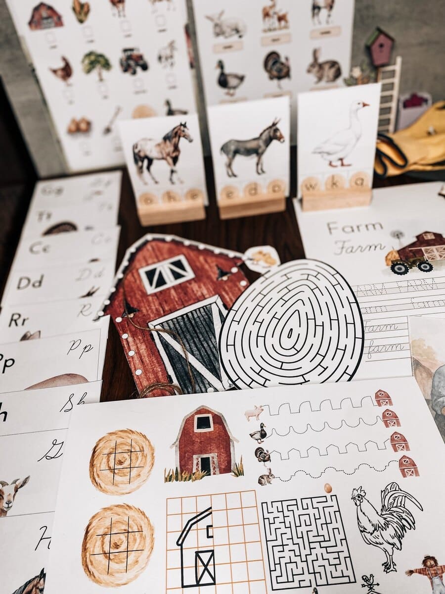 Farm Animals Mini Study | Homeschool Printable – My Mega Bundles LLC