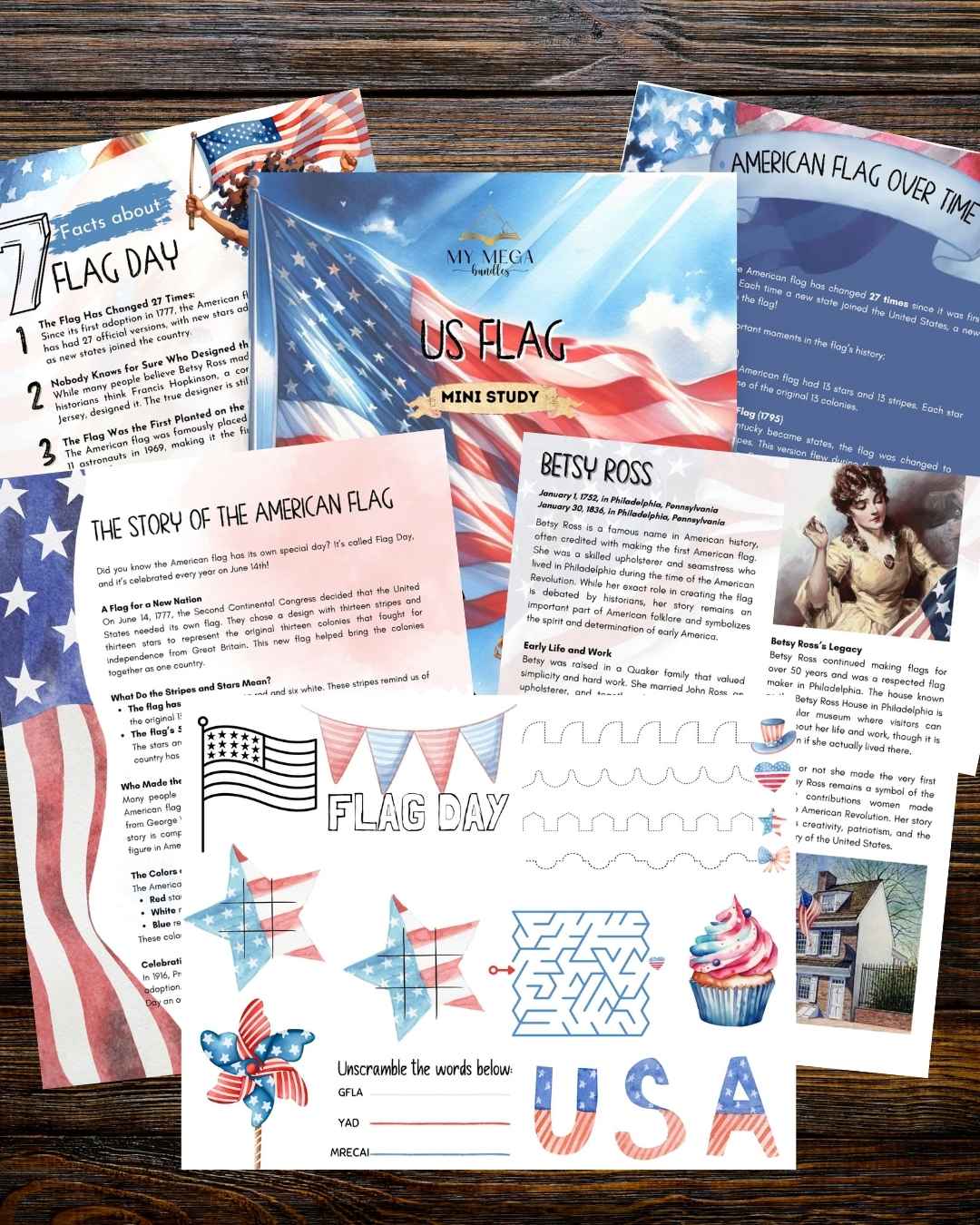 Flag Day Printable Pack for Homeschool Kids – My Mega Bundles LLC