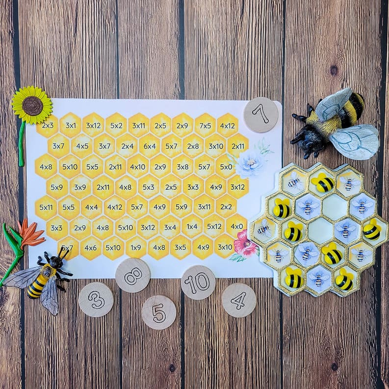 Multiplication Game with Busy Bees | Homeschool Printable – My Mega Bundles