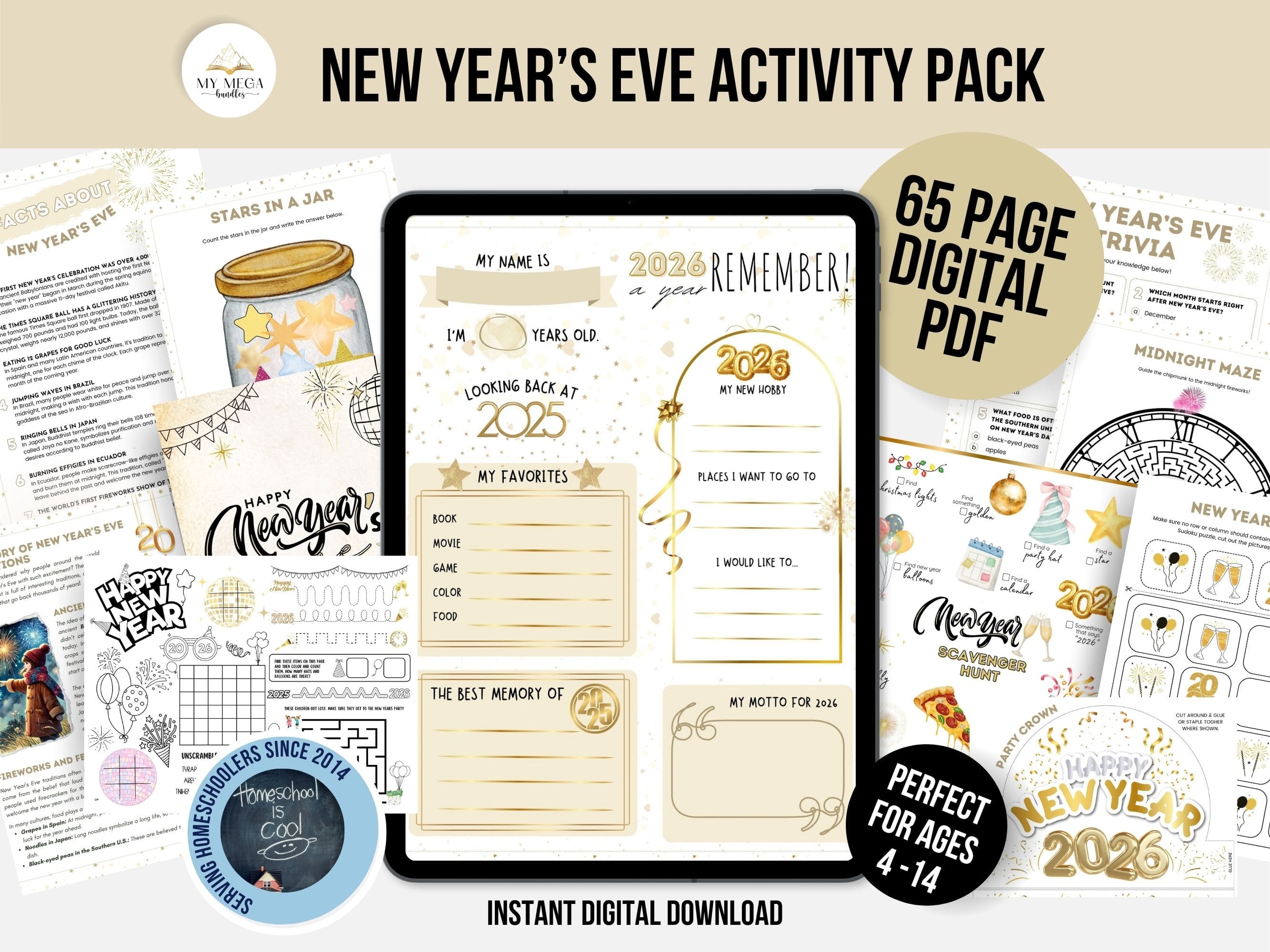 New Year's Eve Activity Pack | Homeschool Printable – My Mega Bundles