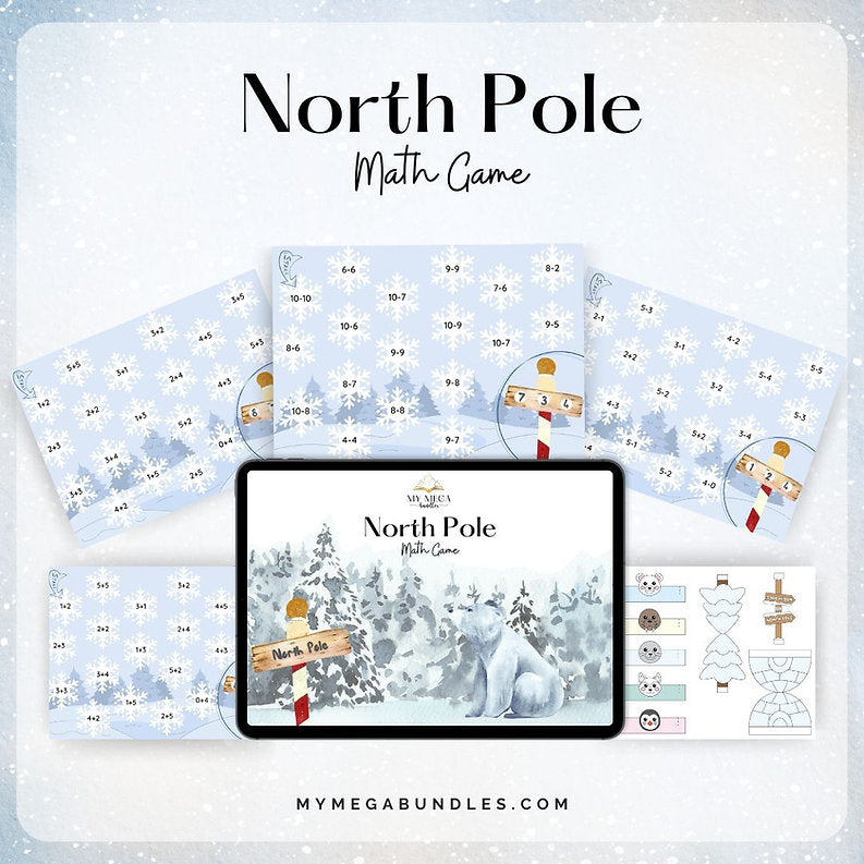 North Pole Math Game | Homeschool Printable – My Mega Bundles LLC