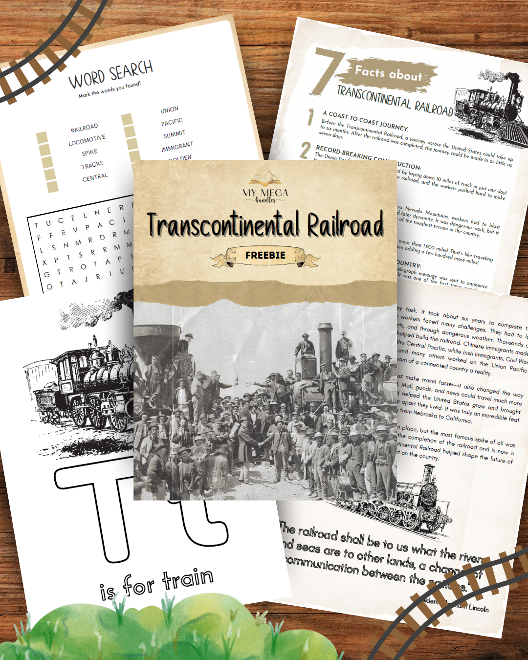Transcontinental Railroad Mini Study Printable for Kids Ages 7–12 – My ...