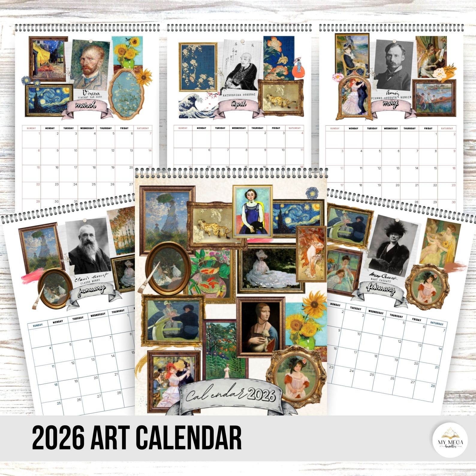 2026 Art Calendar Featuring Famous Artists and Masterpieces ...