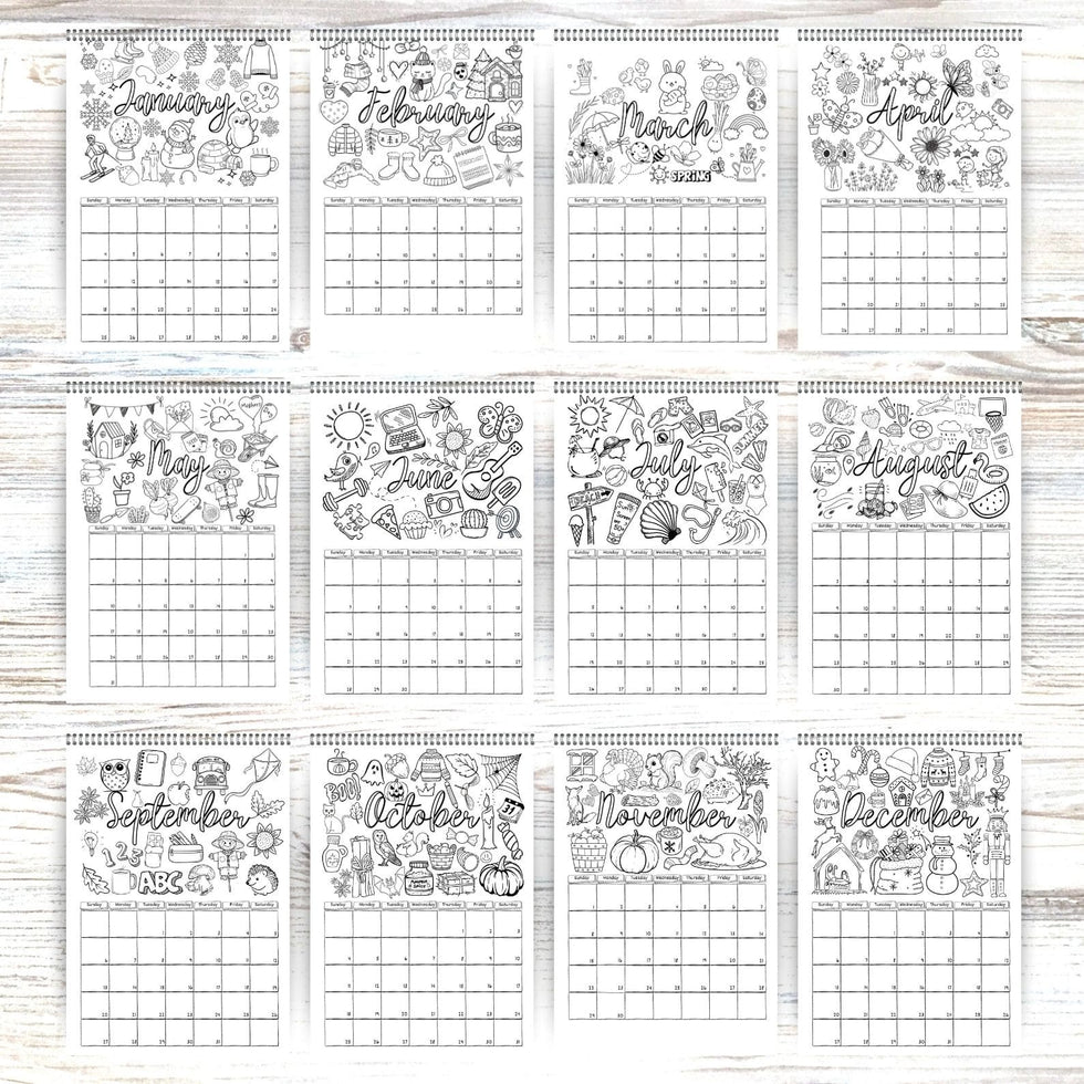 2026 Coloring Calendar for Kids & Families – Northern Hemisphere ...