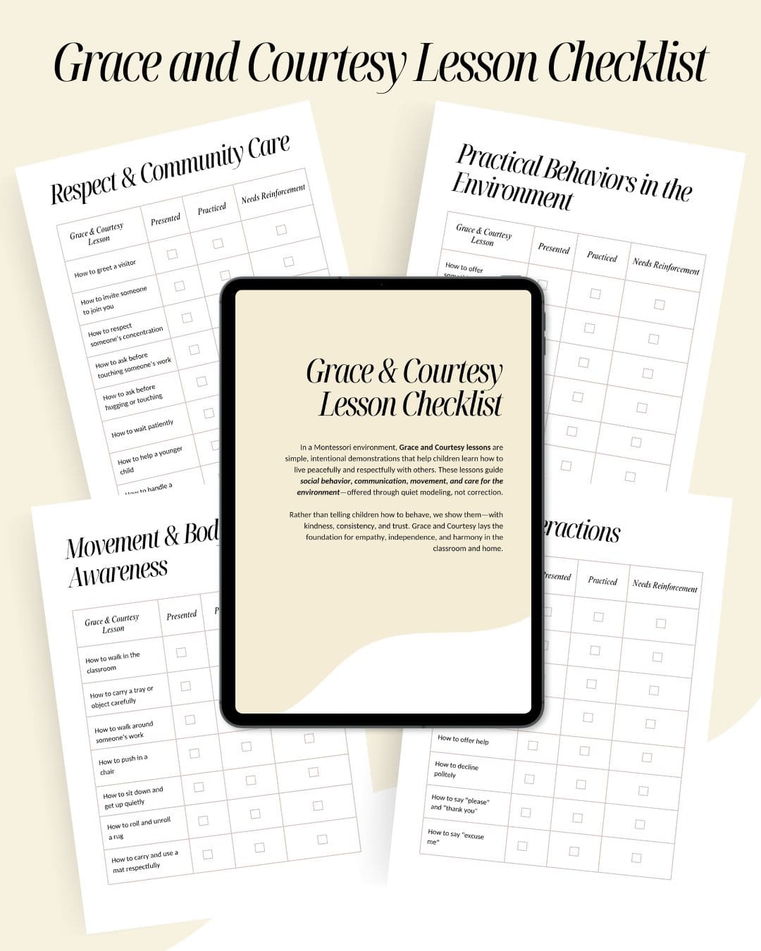Grace and Courtesy Lesson Checklist Freebie | Homeschool Printable – My ...