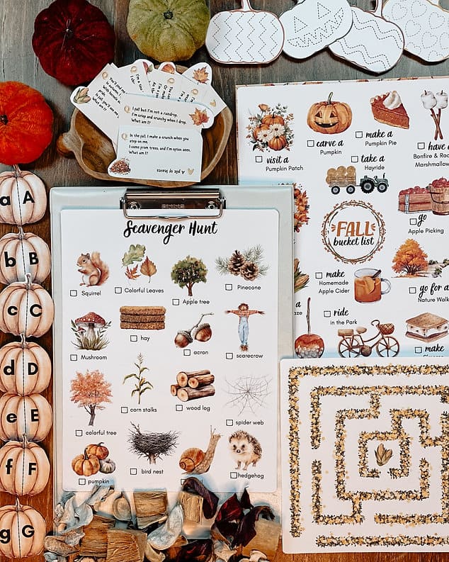 Fall Activity Book Printable | Homeschool Autumn Worksheets – My Mega ...