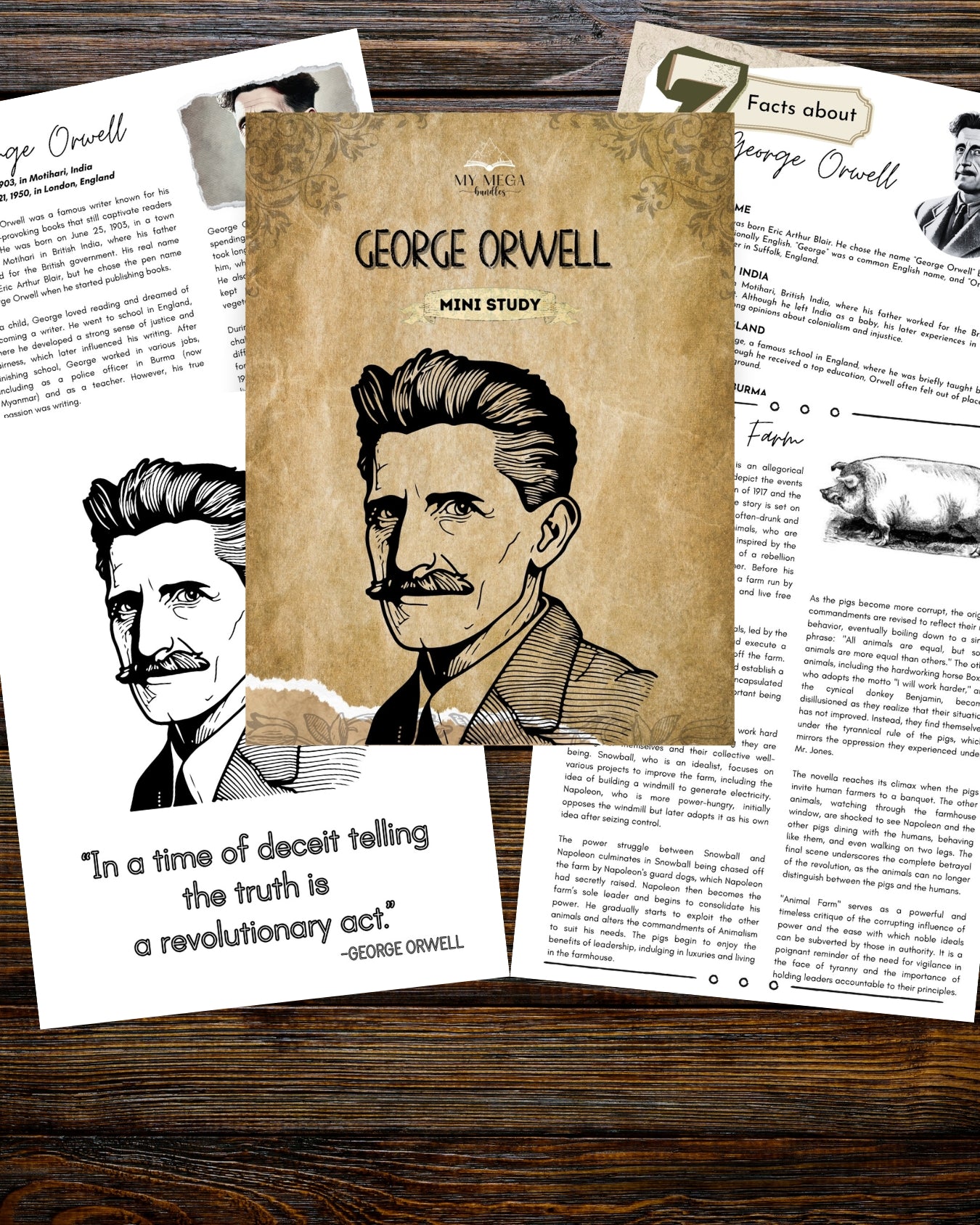George Orwell Printable for Grades 7–10 | Biography & Facts – My Mega ...