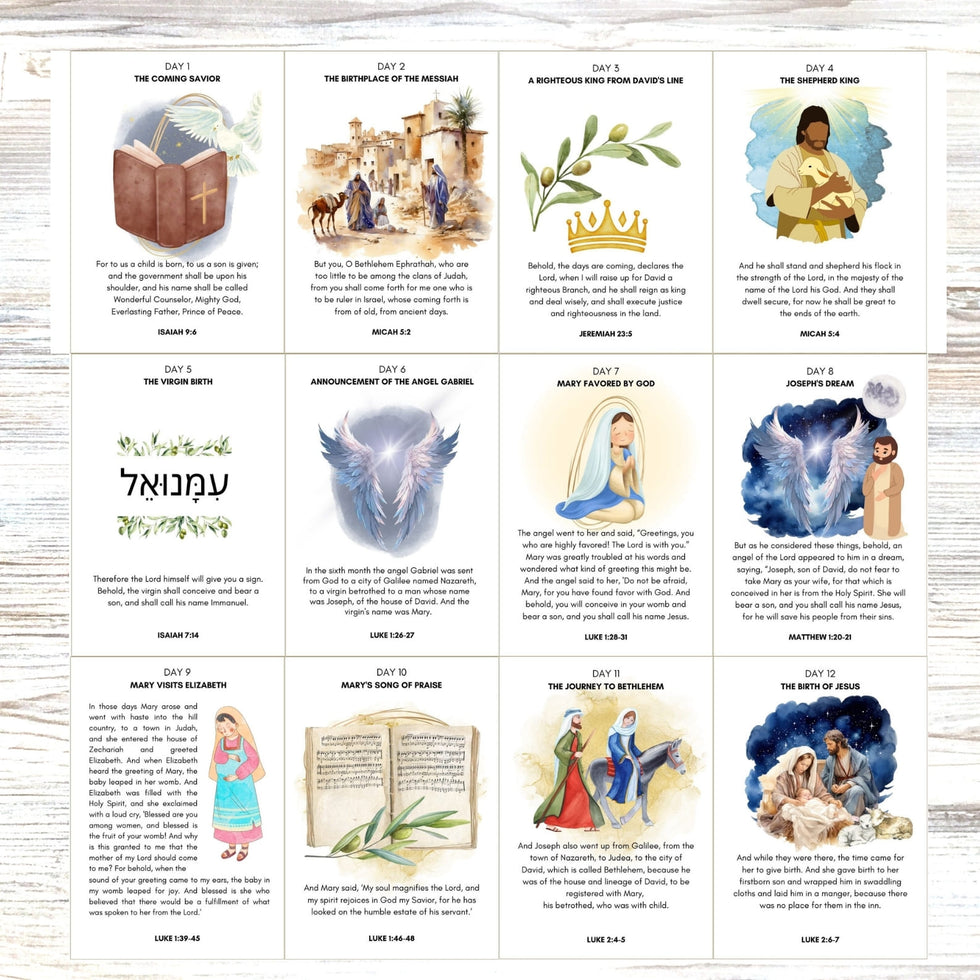 25 Printable Nativity Scripture Cards for Kids – Advent Bible Verses ...