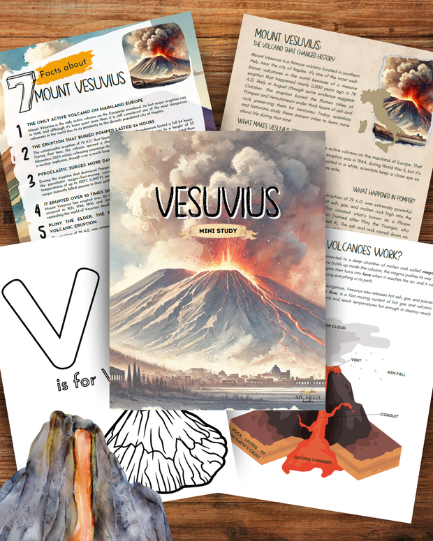 Mount Vesuvius Mini Study Printable for Kids Ages 7–12 – My Mega ...