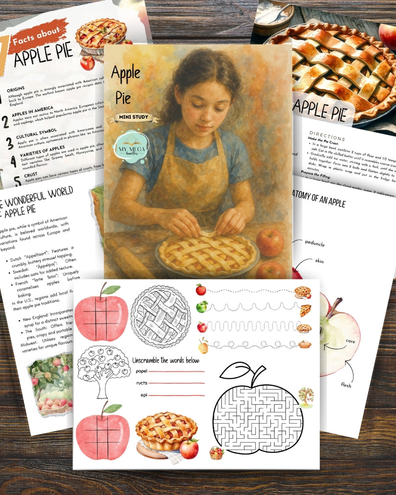 Apple Pie Printable | Homeschool Printable – My Mega Bundles LLC