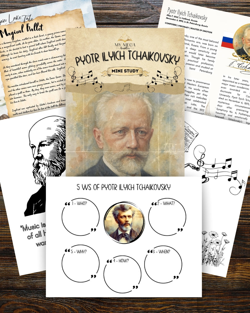 Pyotr Ilyich Tchaikovsky Study | Homeschool Printable – My Mega Bundles LLC