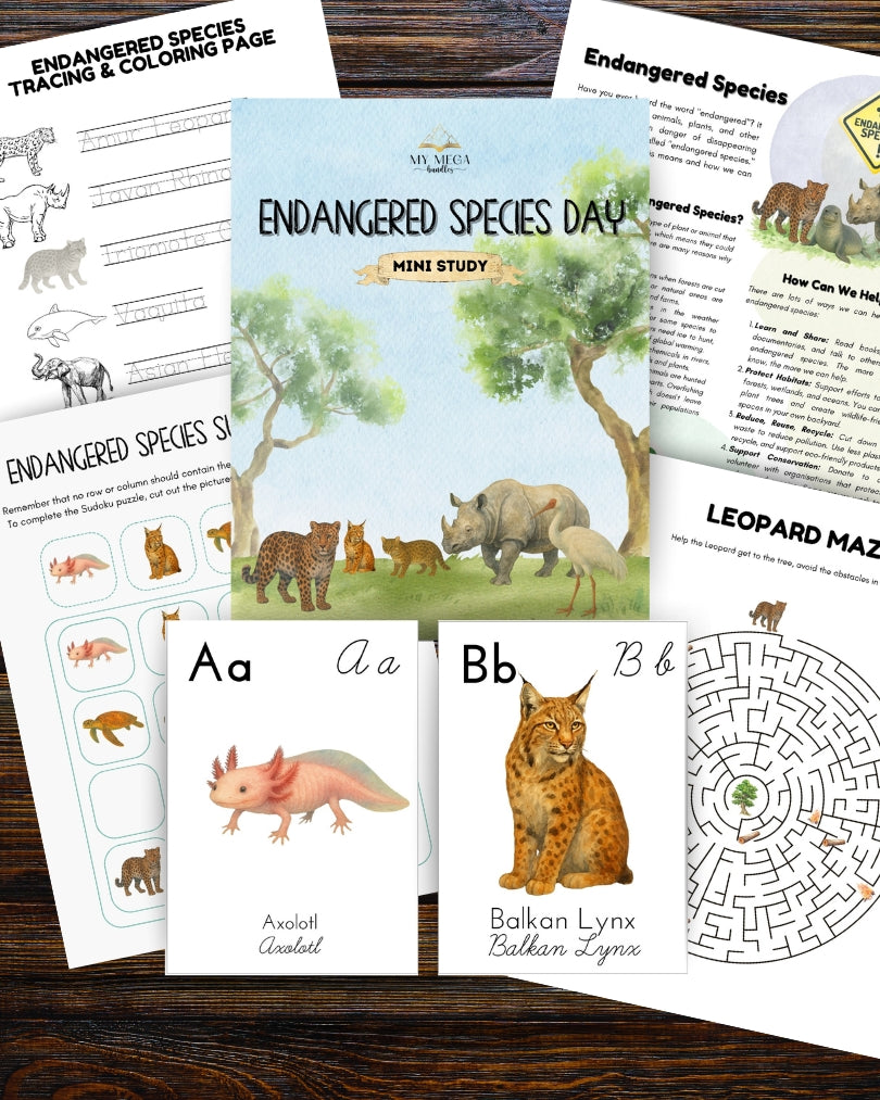 Endangered Species Mini Unit Study – My Mega Bundles LLC