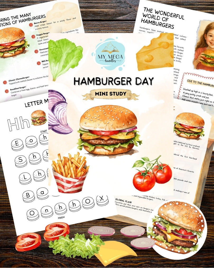 Fun National Hamburger Day Printable Pack for Kids (Ages 5-10) – My ...