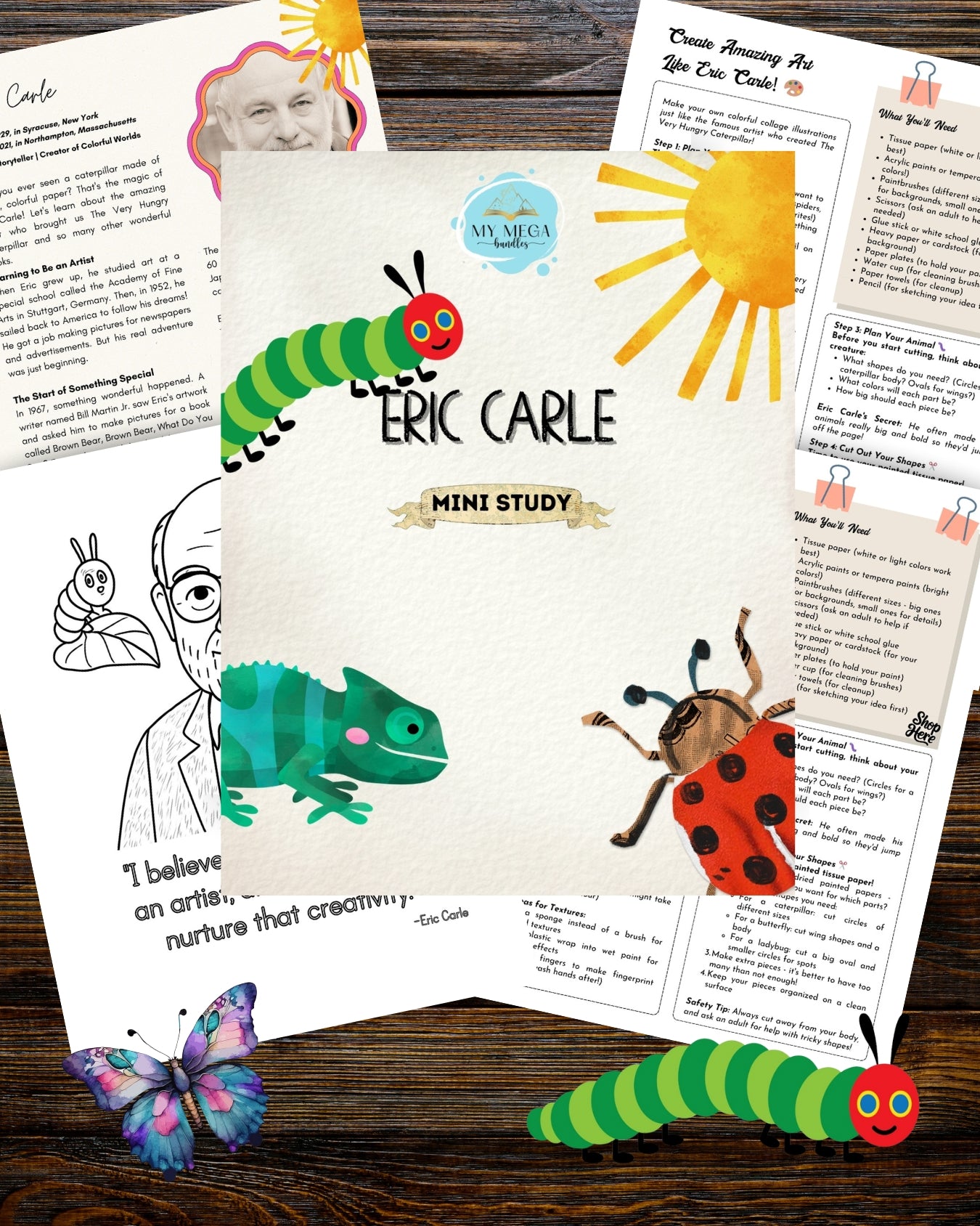 Eric Carle Preschool Printable Pack – Bio, Facts & Activities – My Mega ...